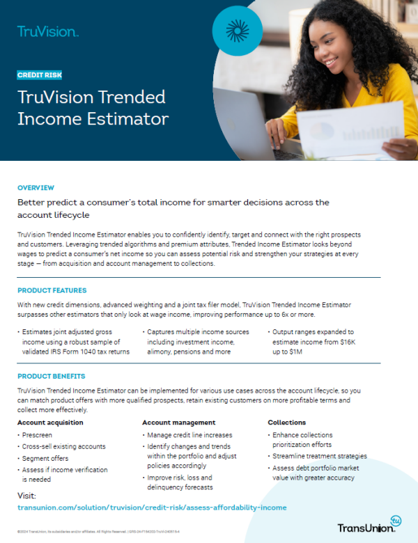 TruVision for Assessing Affordability and Income | TransUnion